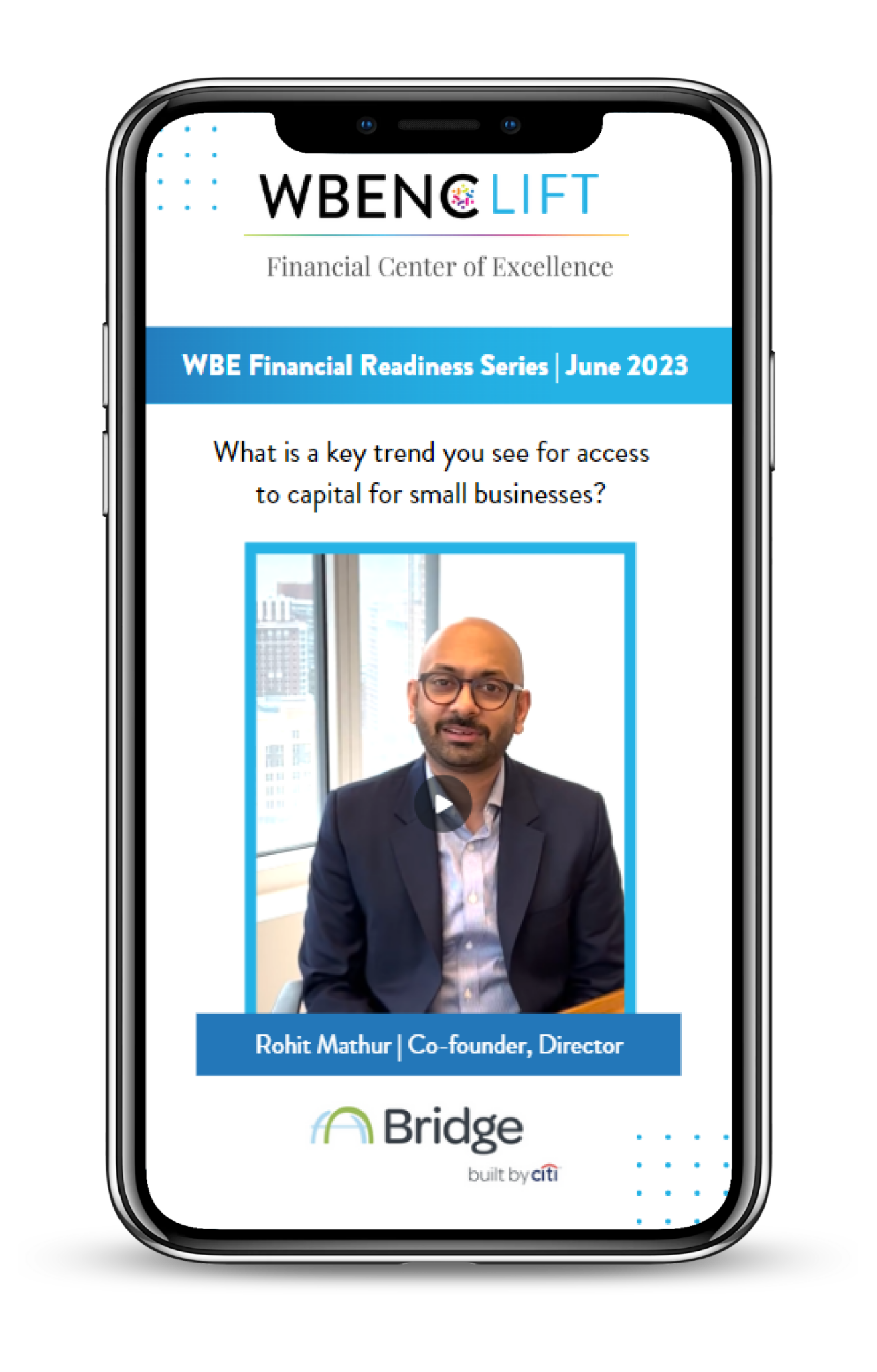 WBE Financial Readiness Series | Insights from Rohit Mathur, Co-founder ...